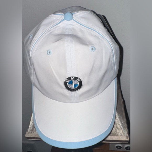 BMW | Accessories | Nwt Bmw White Wbaby Blue Trim Ball Cap | Poshmark